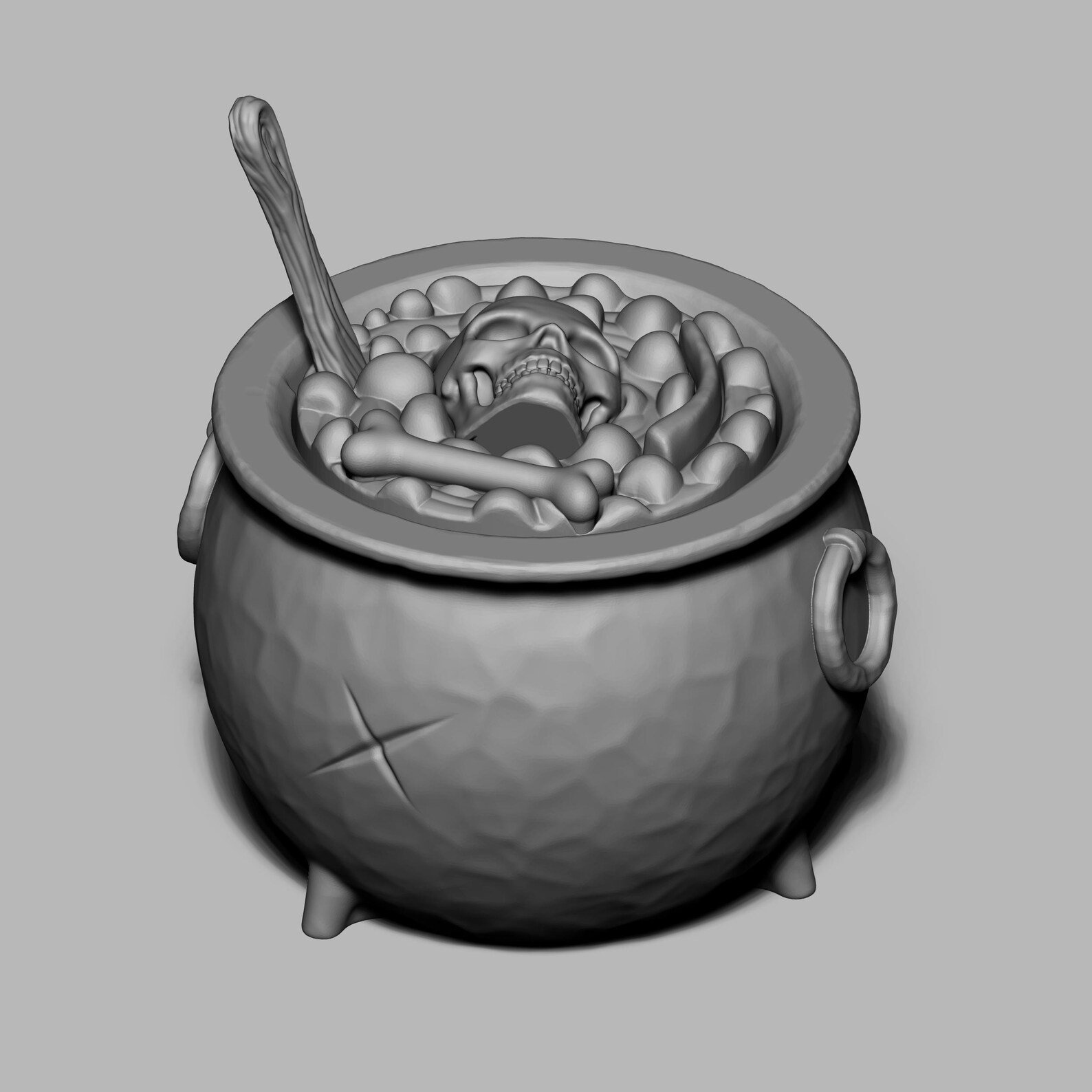 STL File - 1/12 Scale Halloween Witch’s Cauldron STL for Dollhouses and ...
