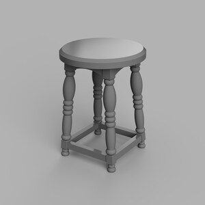 STL File - 1/12 Scale Miniature Wooden Stool STL for Dollhouses and ...