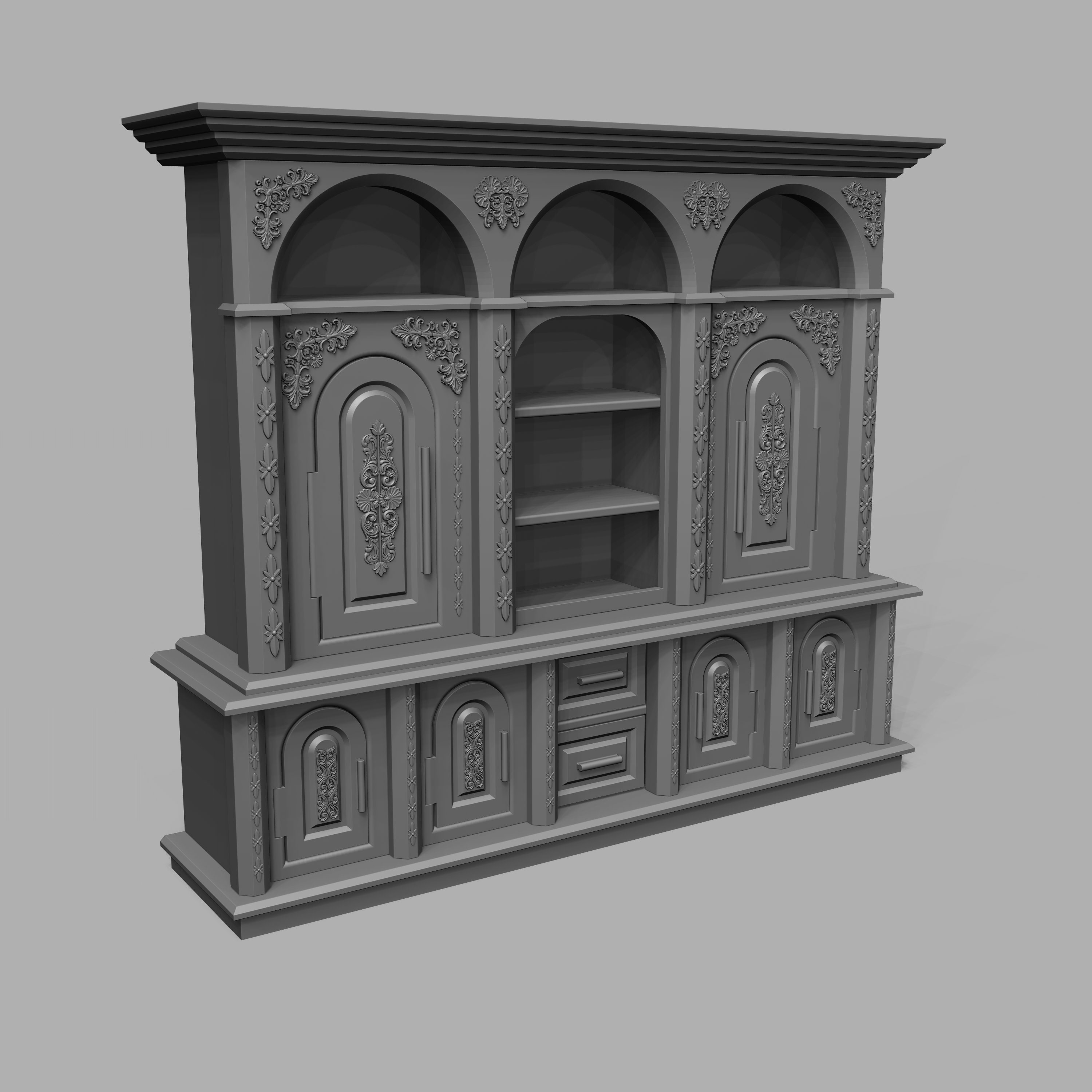 STL File - 1/12 Scale Modular Big Cabinet Version 2 STL for Dollhouses ...