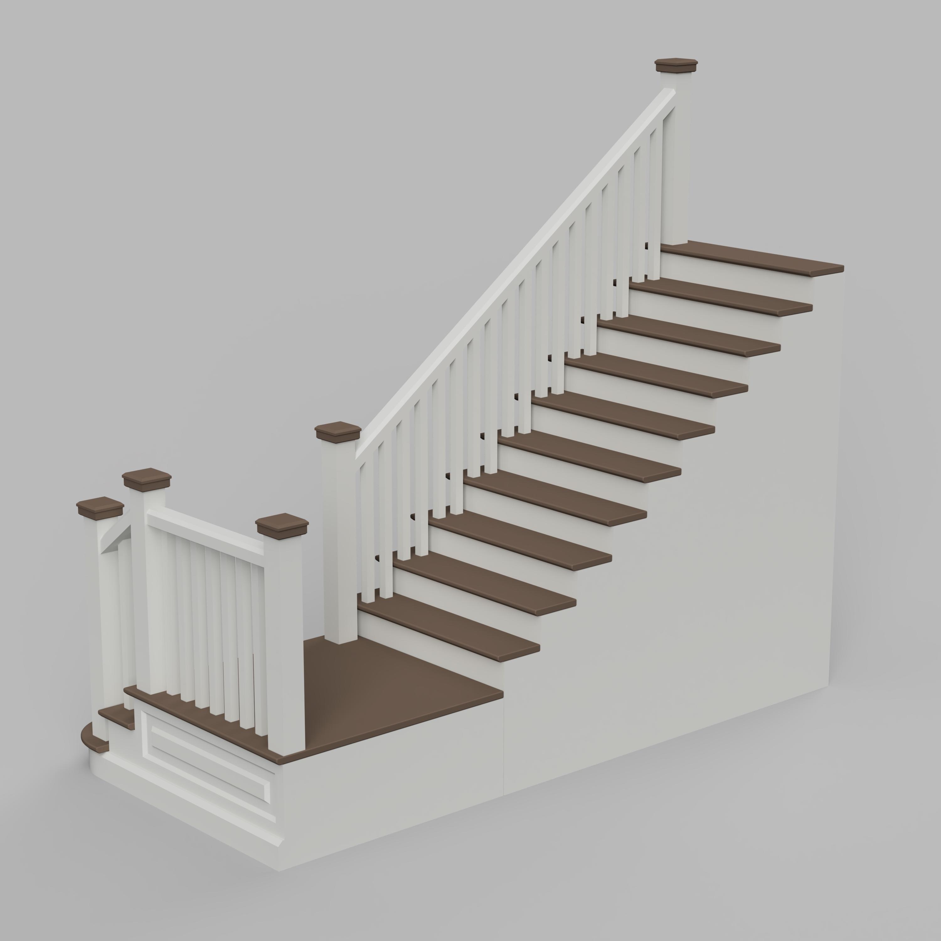 STL File - 1/12 Scale L Shaped Staircase STL for Dollhouses - Etsy