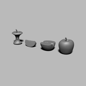 STL File - 1/12 Scale Miniature Apple STL Set (8 Pieces) for Dollhouses ...