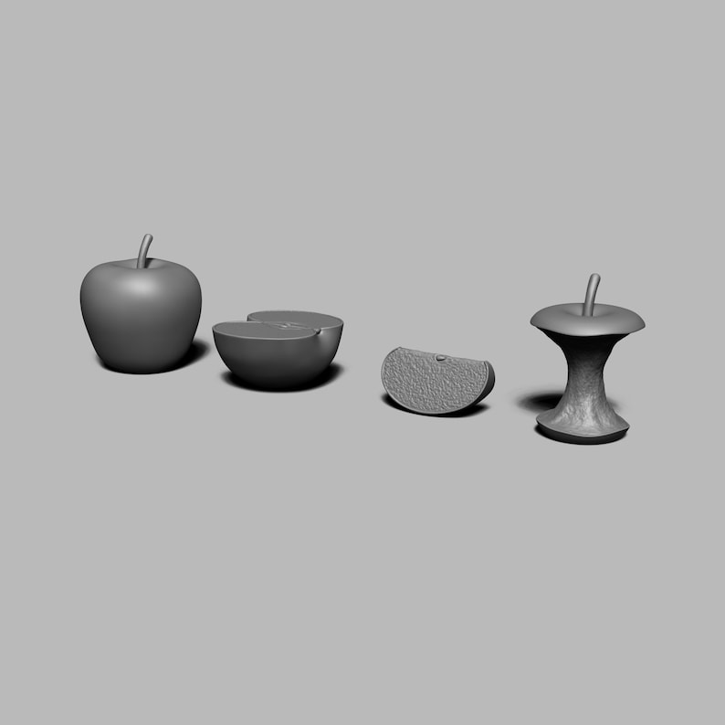 STL File - 1/12 Scale Miniature Apple STL Set (8 Pieces) for Dollhouses ...