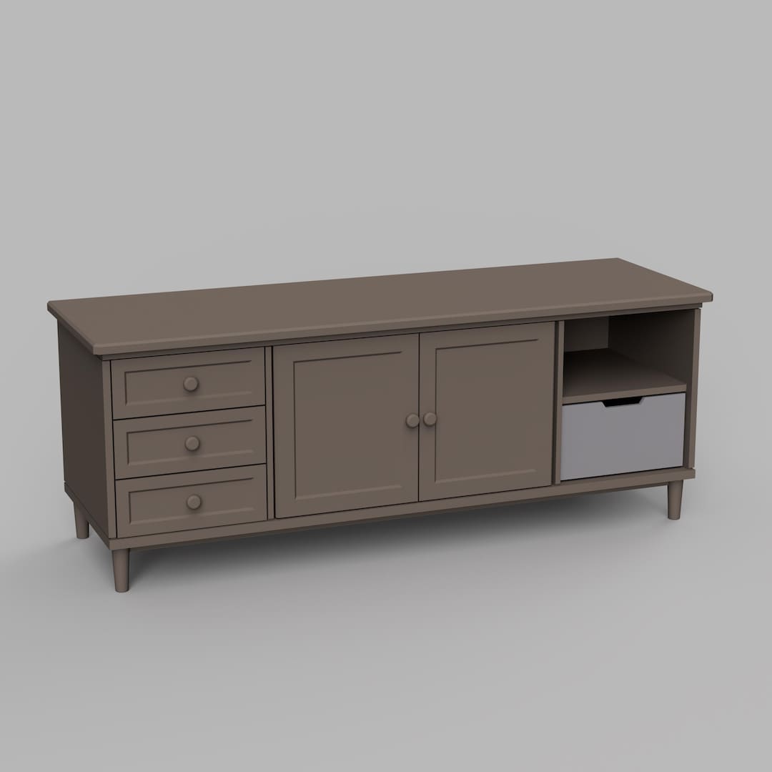 STL File - 1/12 Scale Miniature TV Unit STL for Dollhouses and ...