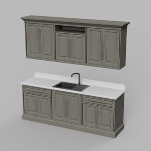 STL File - 1/12 Scale Miniature Kitchen Furniture STL Set for ...