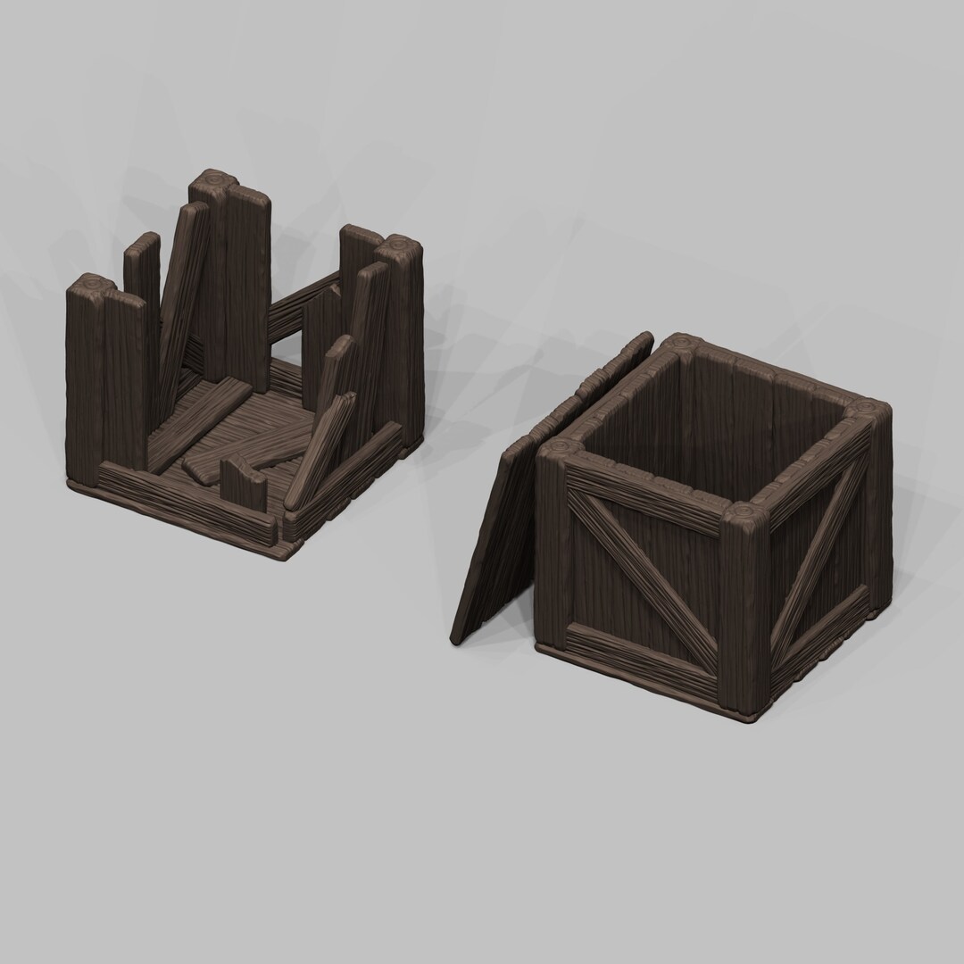 STL File - 1/12 Scale Miniature Wooden Box STL Set for Dollhouses and ...