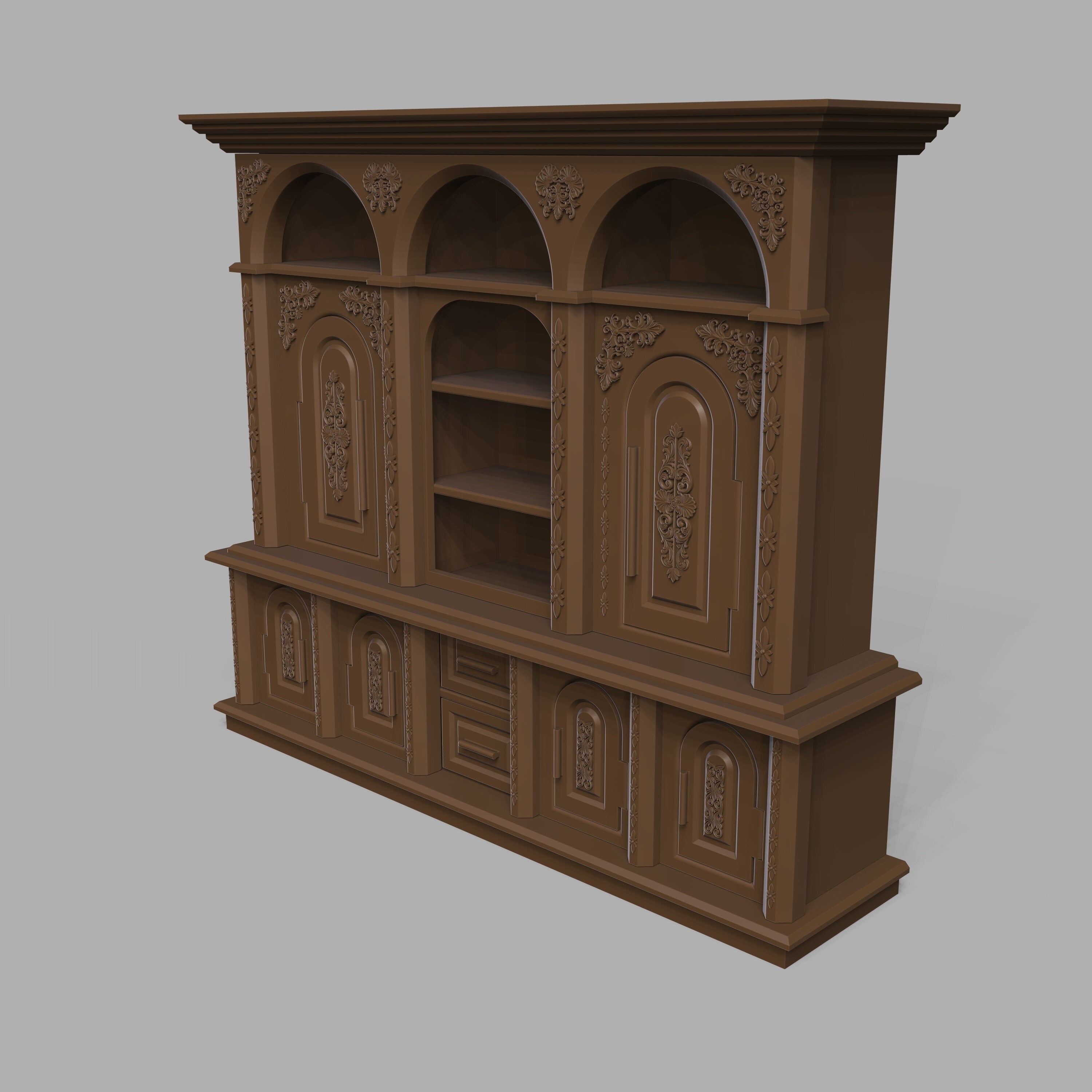 STL File - 1/12 Scale Modular Big Cabinet Version 2 STL for Dollhouses ...