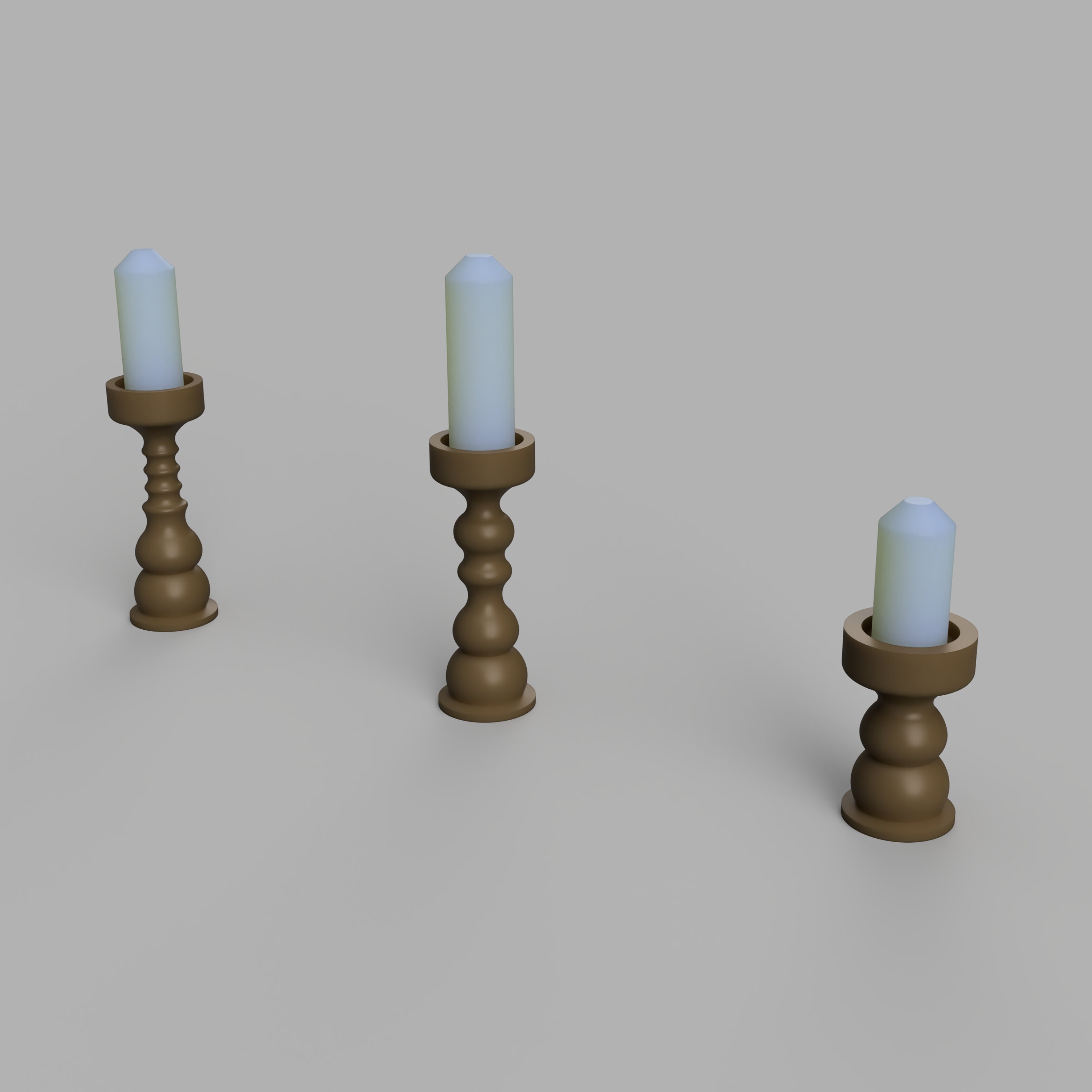 STL File 1/12 Scale Miniature Candle Pillars and Candle Set set of 3 ...