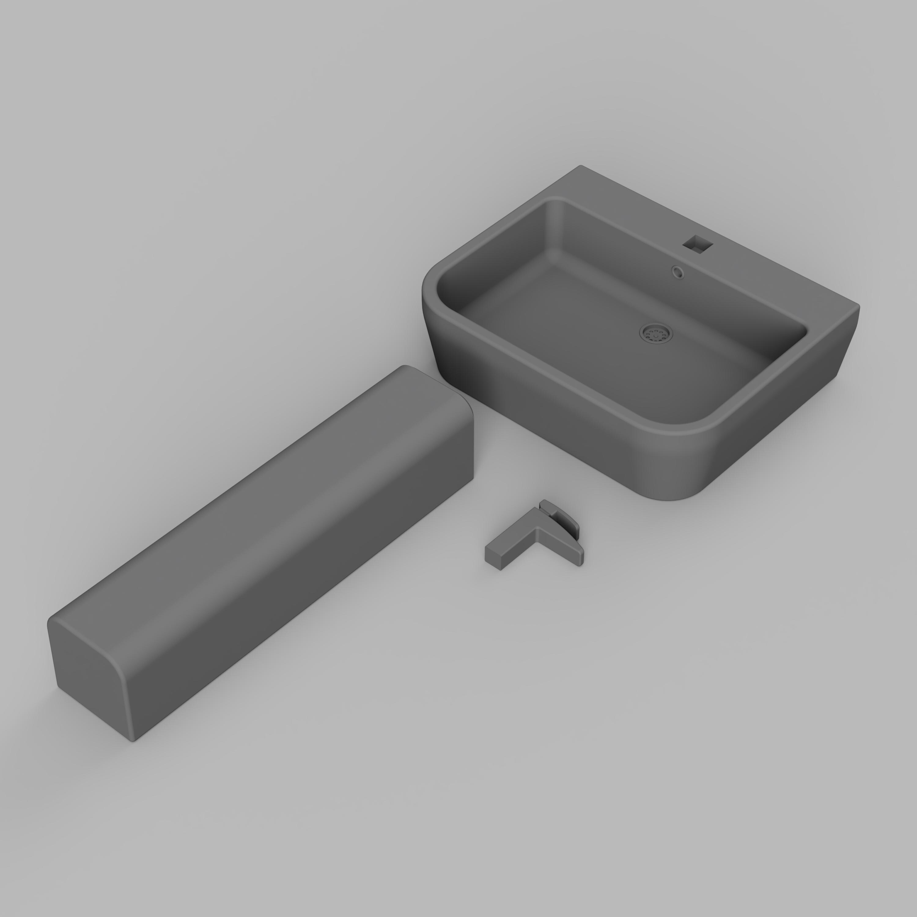 STL File - 1/12 Scale Dollhouse Bathroom STL Stl (bathtub, Sink ...