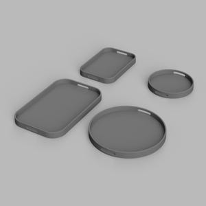 STL File - 1/12 Scale Miniature Tray STL Set (8 Pieces) for Dollhouses ...