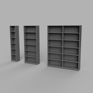STL File- 1/12 Scale Miniature Bookcase STL Set (3psc) for Dollhouses ...