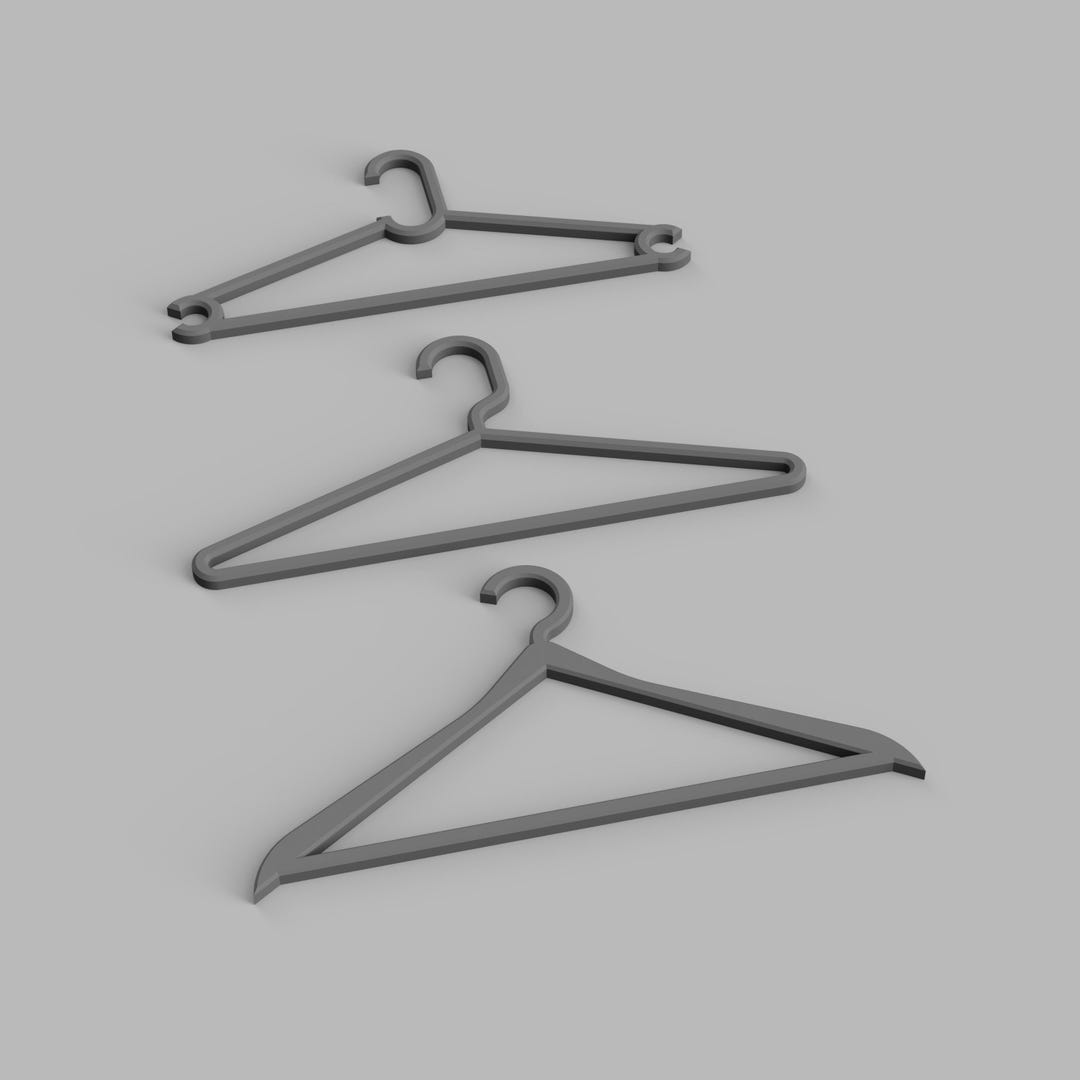 STL File - 1/12 and 1/6 Scale Hangers STL Set (3 Piece) for Dollhouses ...