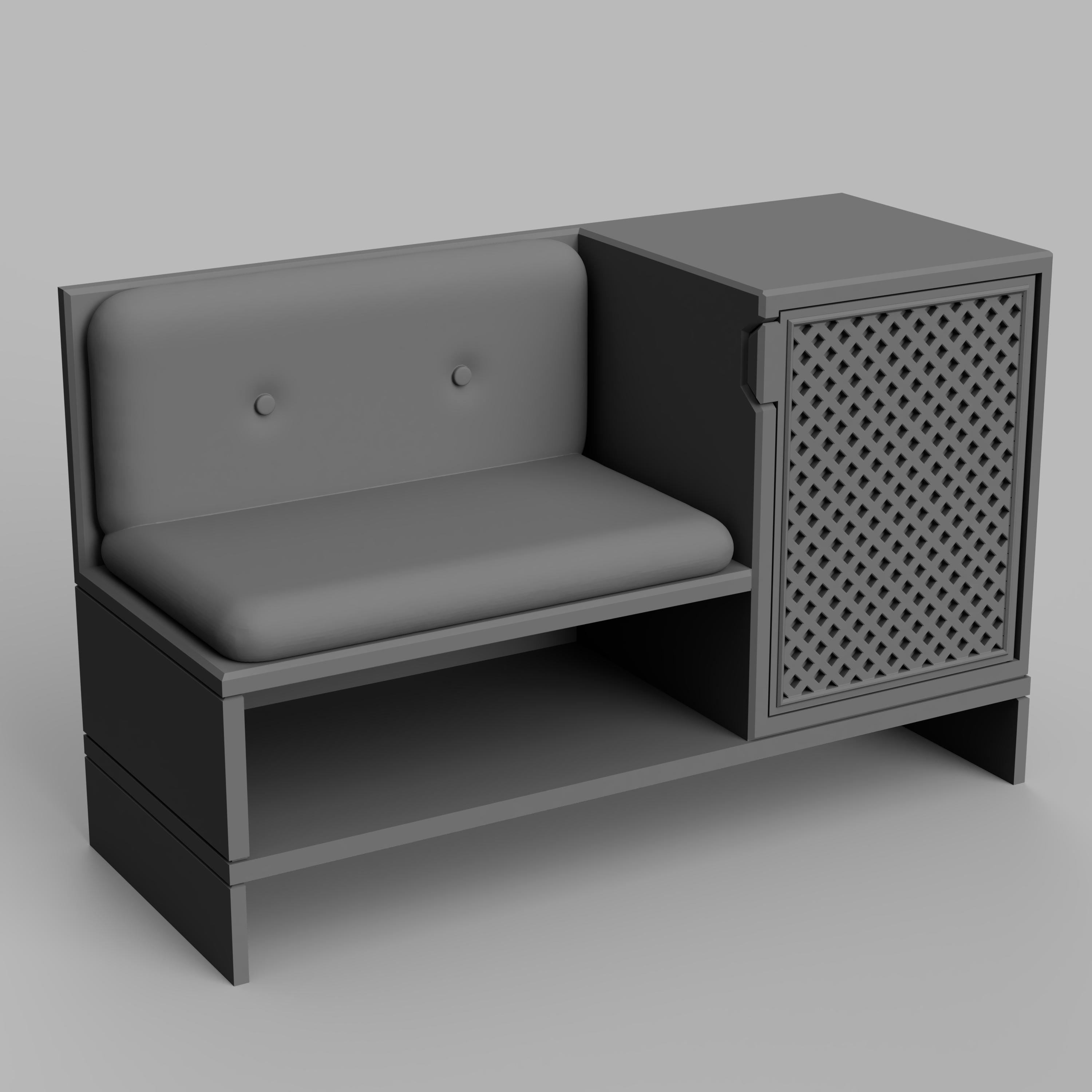 STL File - 1/12 Scale Shoe Storage and Bench STL for Dollhouses and ...