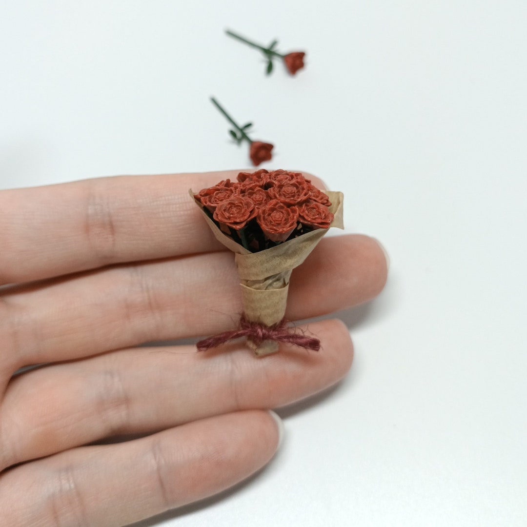 STL File - 1/12 and 1/6 Scale Rose and Bouquet STL for Dollhouses and ...
