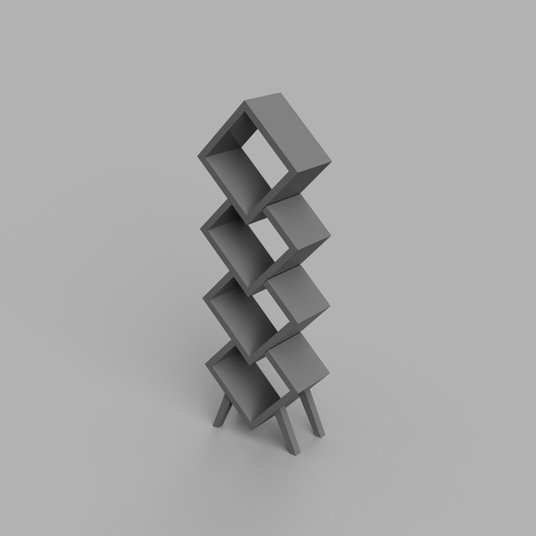 STL File - 1/12 Scale Miniature Bookshelf STL for Dollhouses and ...