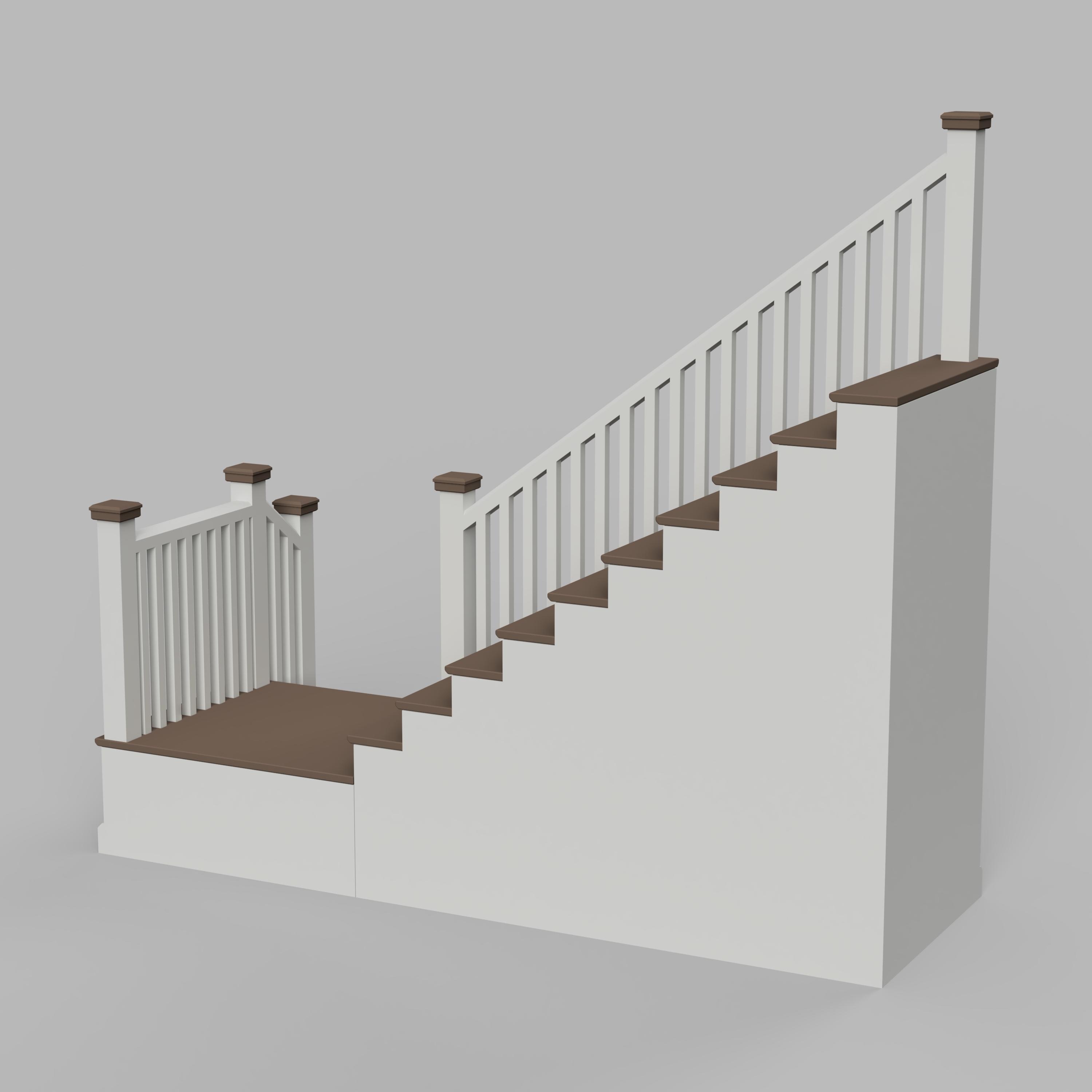 STL File - 1/12 Scale L Shaped Staircase STL for Dollhouses - Etsy