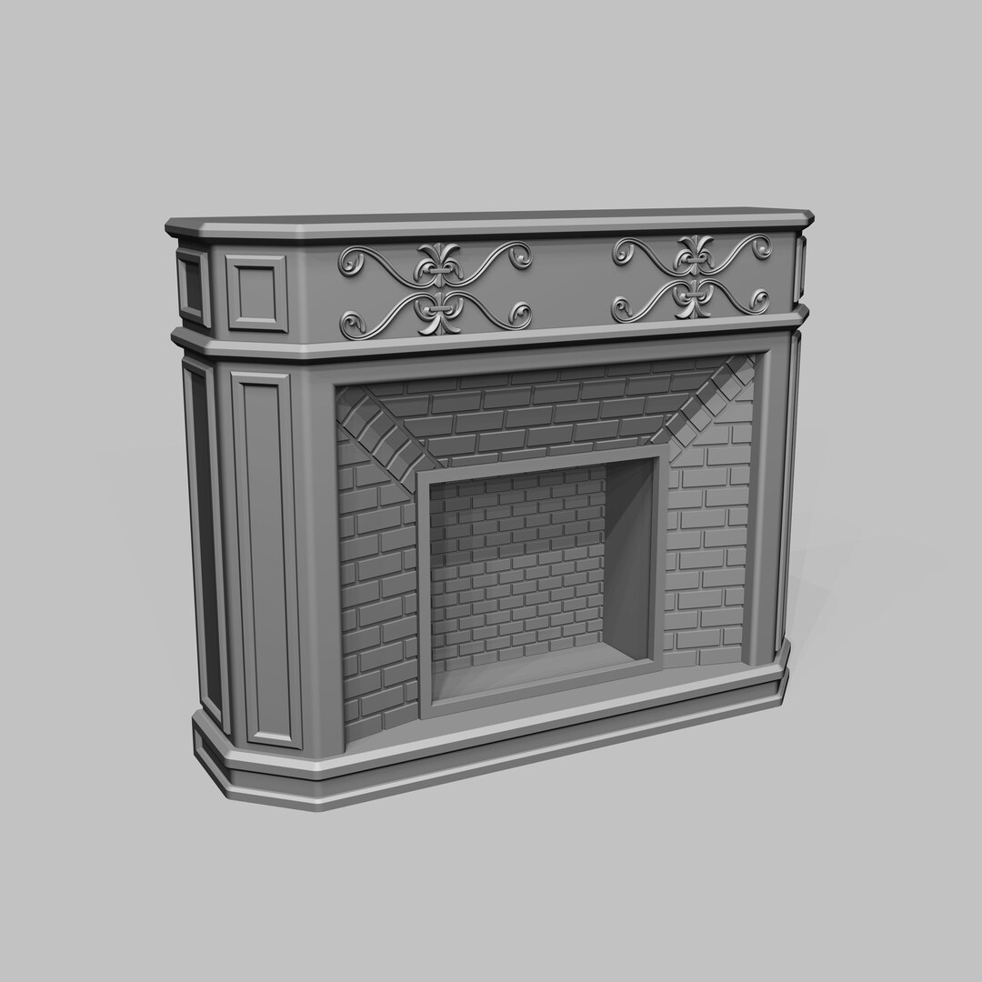 STL File - 1/12 Scale Fireplace STL for Dollhouses and Miniature ...