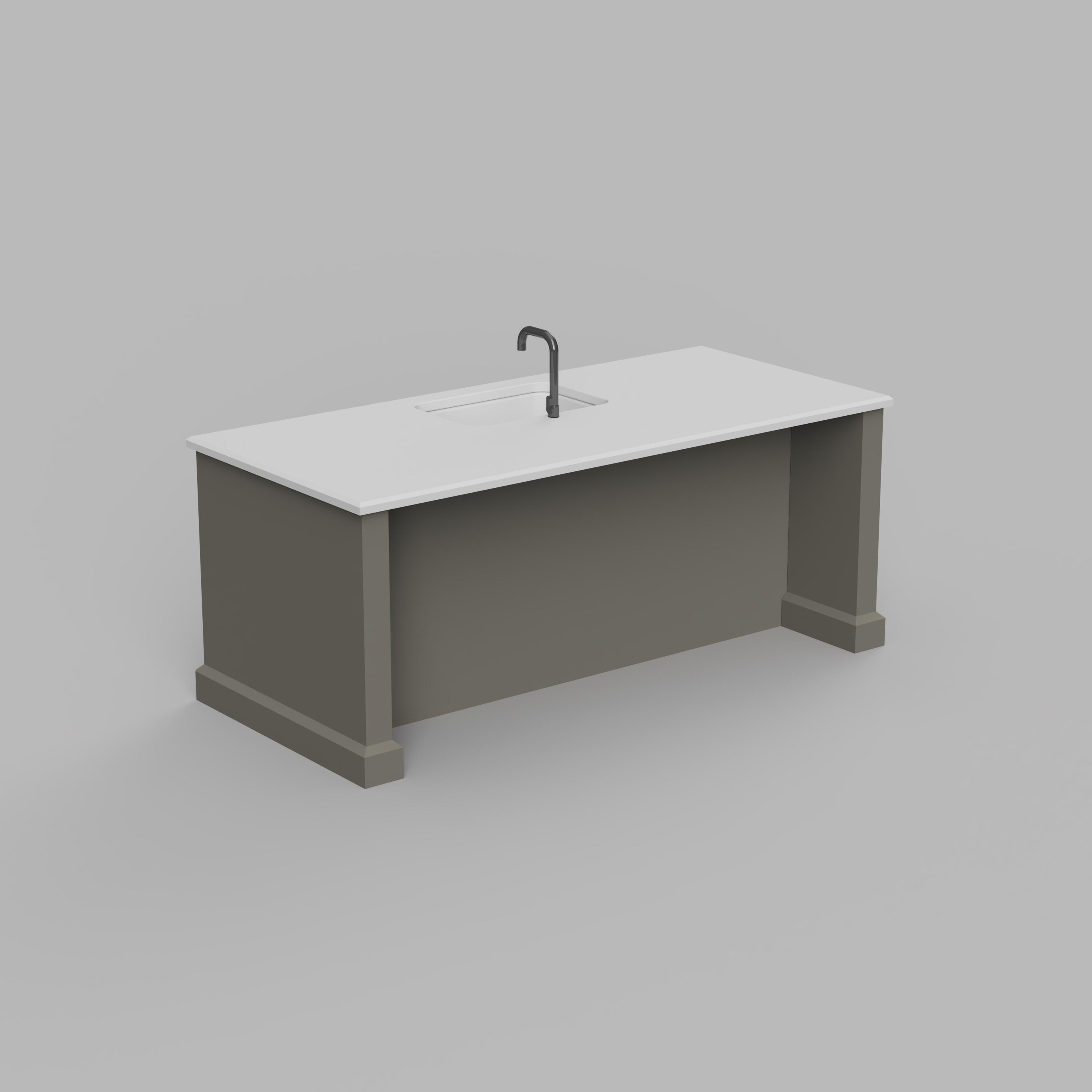STL File - 1/12 Scale Miniature Kitchen Island Furniture and Chair STL ...