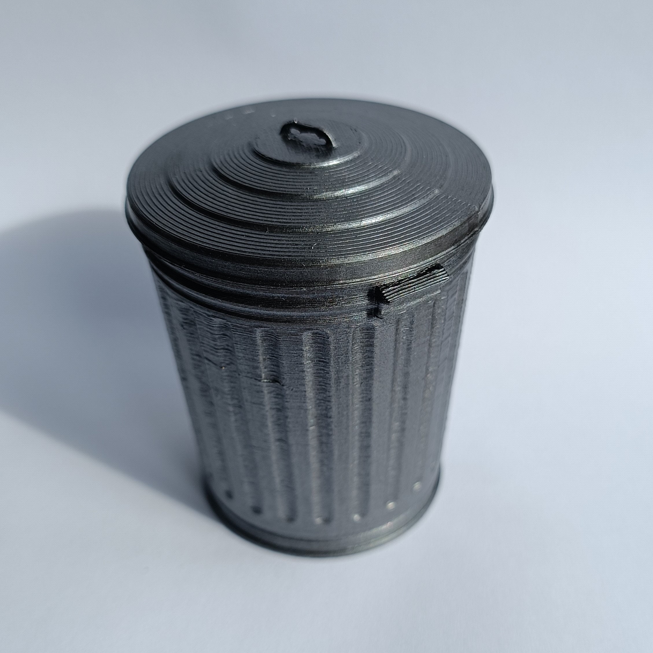 STL File 1/12 Scale Metal Trash Can Model for Dollhouses and Miniature ...
