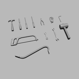 STL File - 1/12 and 1/6 Scale Tool STL Set V1 (12 Piece) for Dollhouses ...