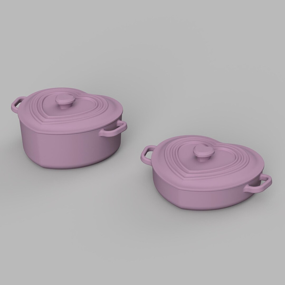 STL File - 1/12 Scale Miniature Heart Shaped Casserole STL Set (2 Size ...
