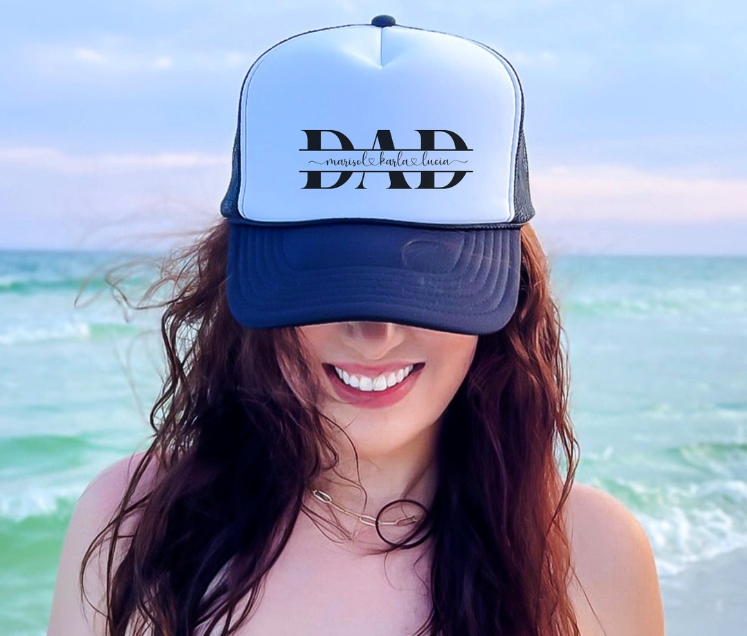 Custom Dad Hat With Kids Names, Personalized Dad Trucker Hat, Dad Gift ...
