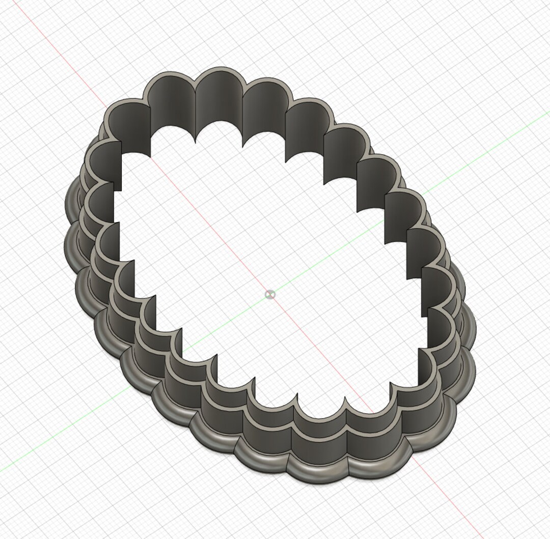 Scalloped Oval Cookie Cutter Outline - Etsy