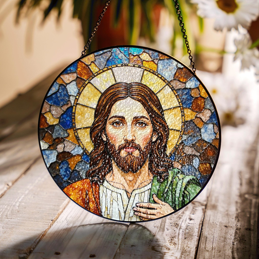 Christian Stained Glass Jesus Christ Stained Glass Suncatcher ...