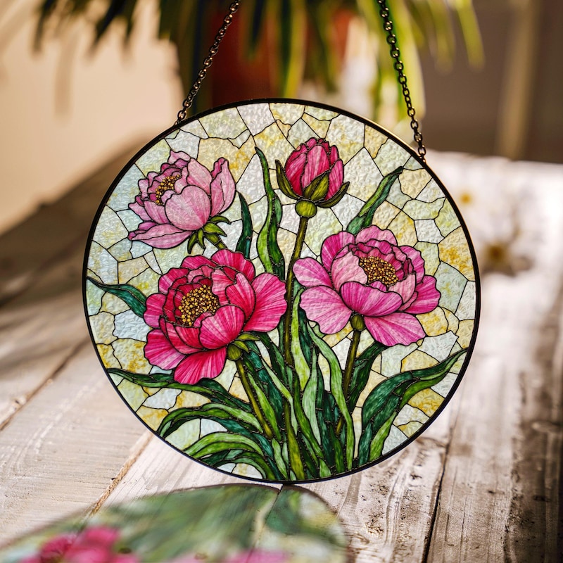 Peony Stained Glass - Etsy