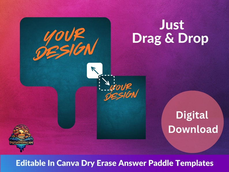 Dry Erase Answer Paddle Template, Canva, PSD, Fan Template, Graduation ...