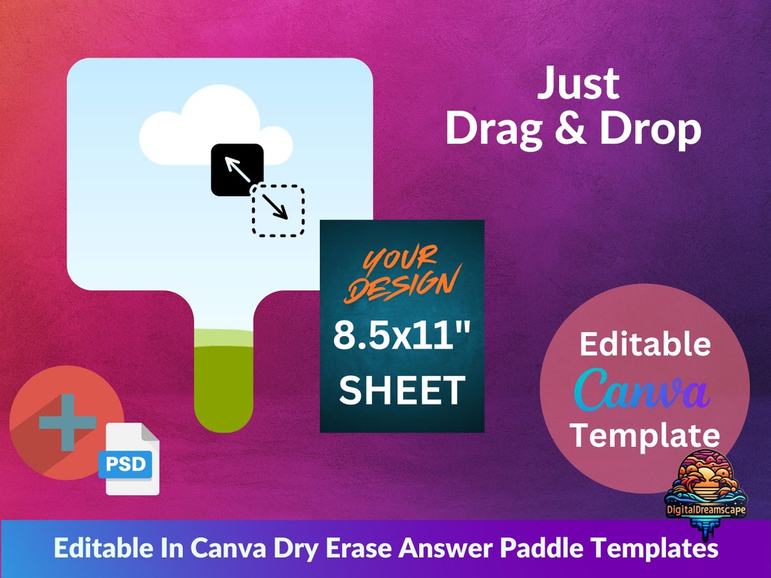 Dry Erase Answer Paddle Template, Canva, PSD, Fan Template, Graduation ...