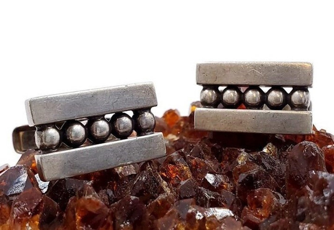 Allan Adler Signed Modernist Sterling Silver Vintage Cufflinks Mid ...