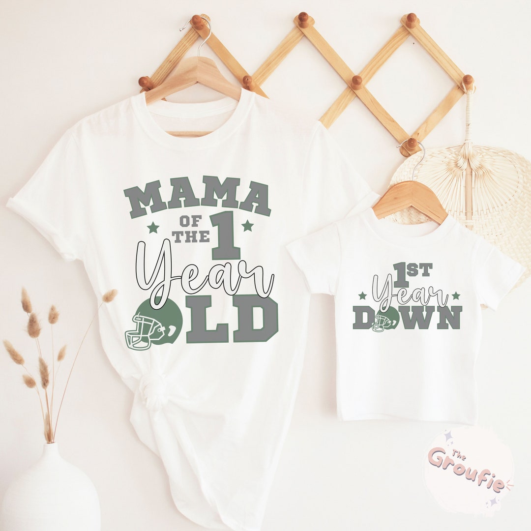 Football 1st Birthday Outfit, 1st Year Down Birthday Matching Family ...