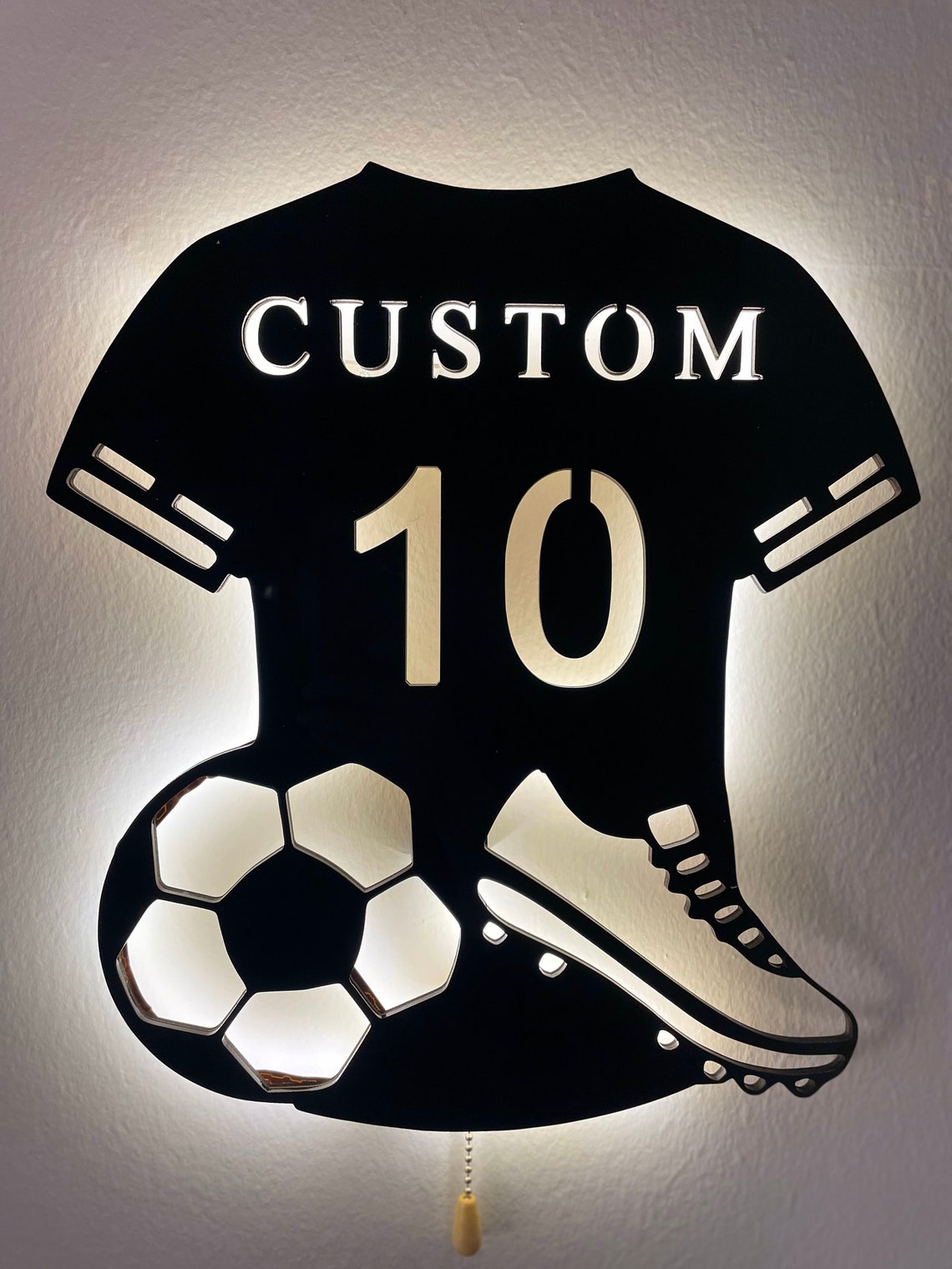 Personalized LED Sign Football Wall Decor - Custom Name or Message ...