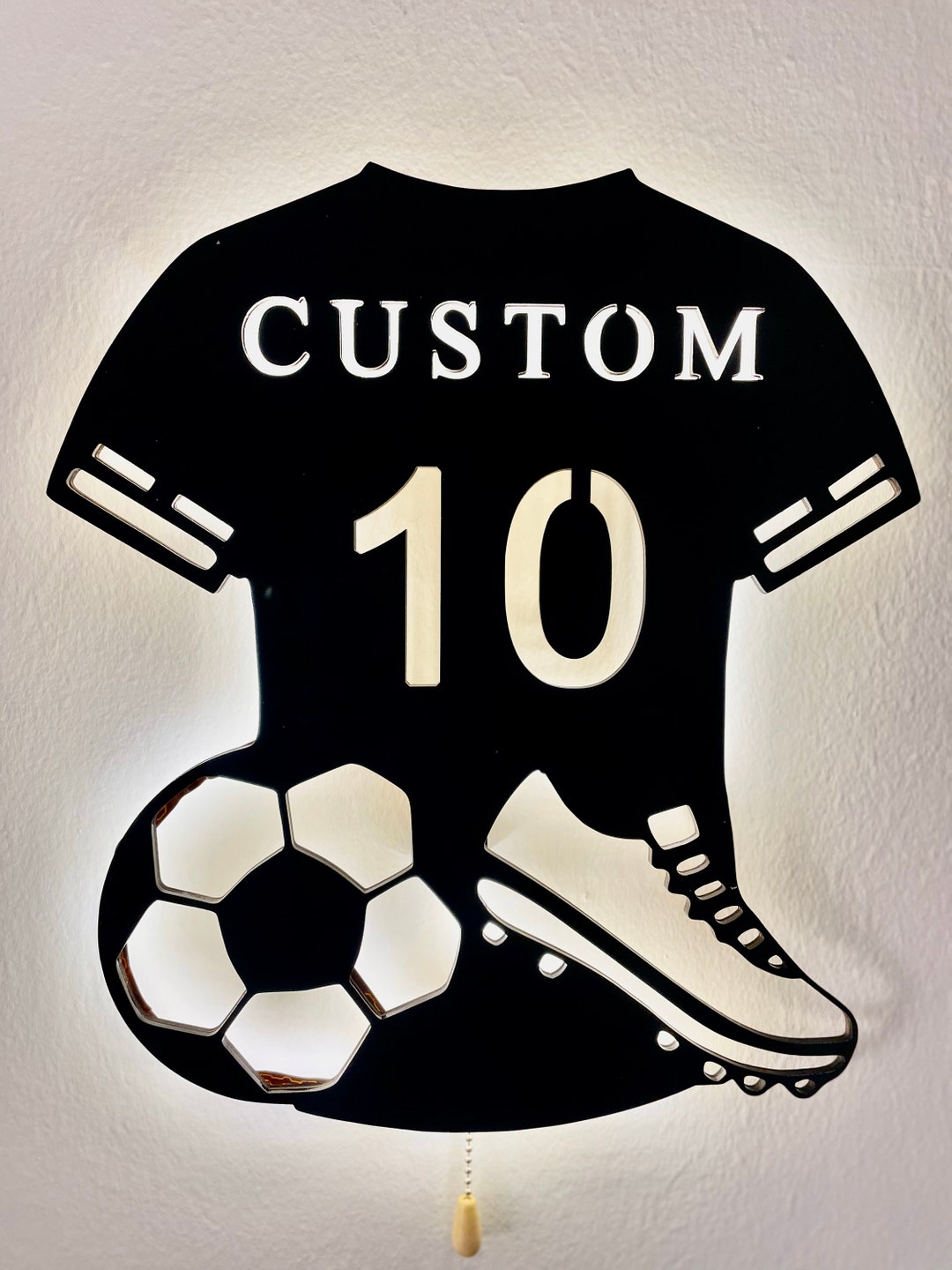 Personalized LED Sign Football Wall Decor - Custom Name or Message ...