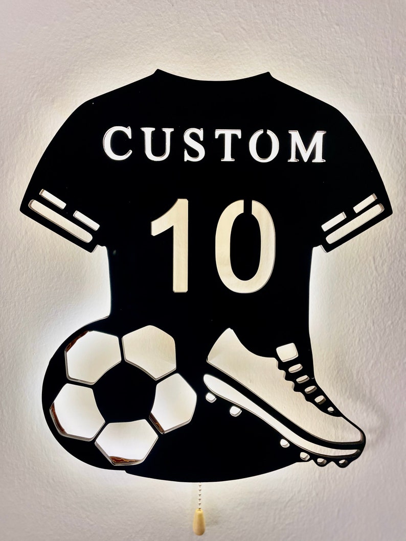 Personalized LED Sign Football Wall Decor - Custom Name or Message ...