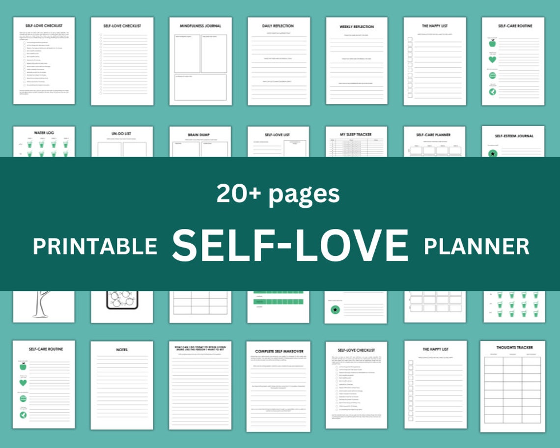 Printable Self Love Planner Etsy