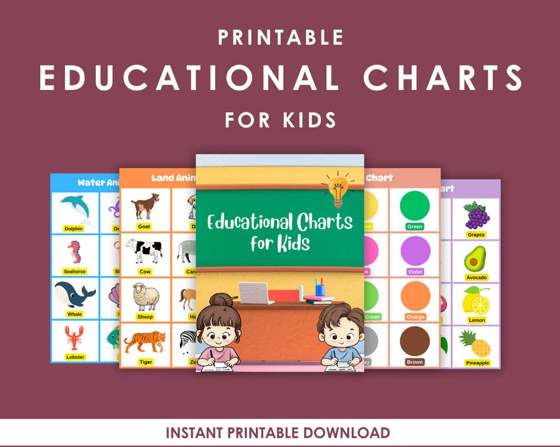 Printable Educational Charts for Kids - Etsy