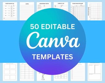 50 Editable Printable Canva Templates 6x9 for KDP Planners Log Books ...