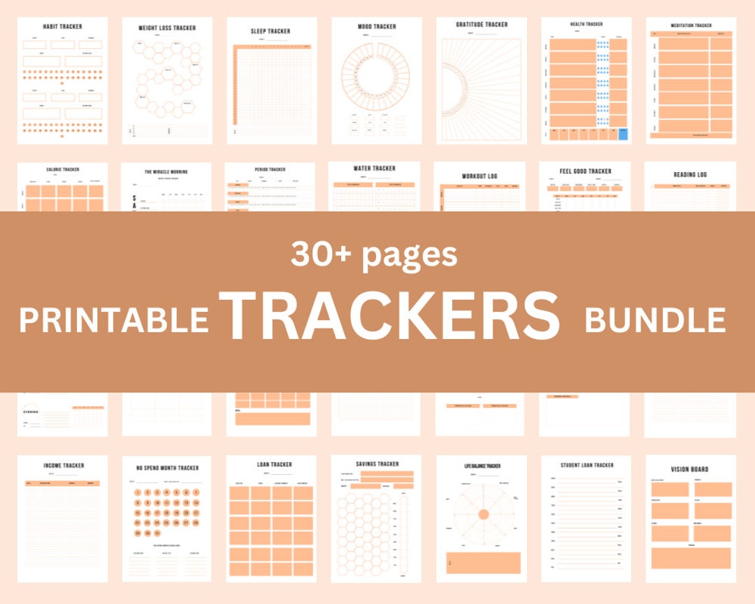 Printable Trackers Bundle - Etsy