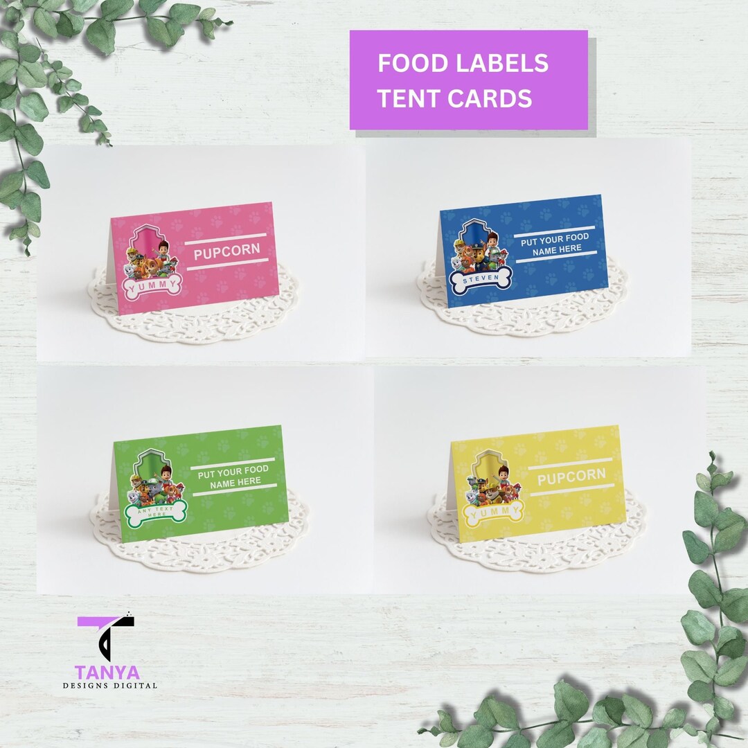 Editable Tent Cards Editable Food Labels Instant Download - Etsy Australia
