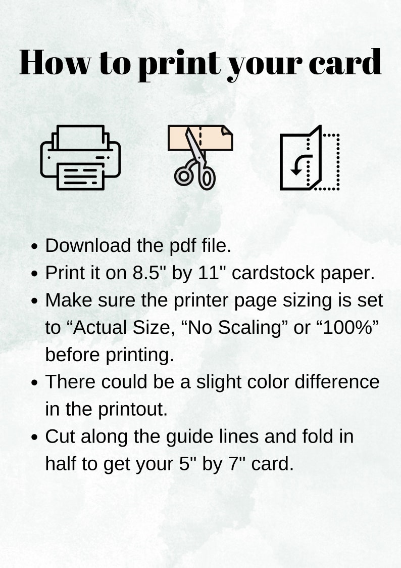 Printable Floral Card - Etsy