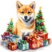 Shiba Inu Christmas Cute Png, Shiba Presents Watercolor Png, Christmas ...