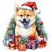Shiba Inu Christmas Cute Png, Shiba Presents Watercolor Png, Christmas ...