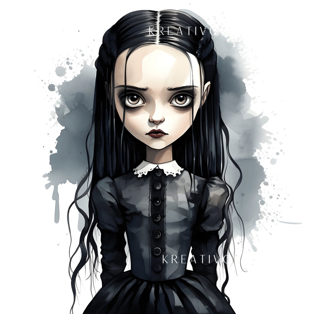 Wednesday Png Clipart Wednesday Addams Inspired Png Design - Etsy
