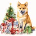 Shiba Inu Christmas Cute Png, Shiba Presents Watercolor Png, Christmas ...