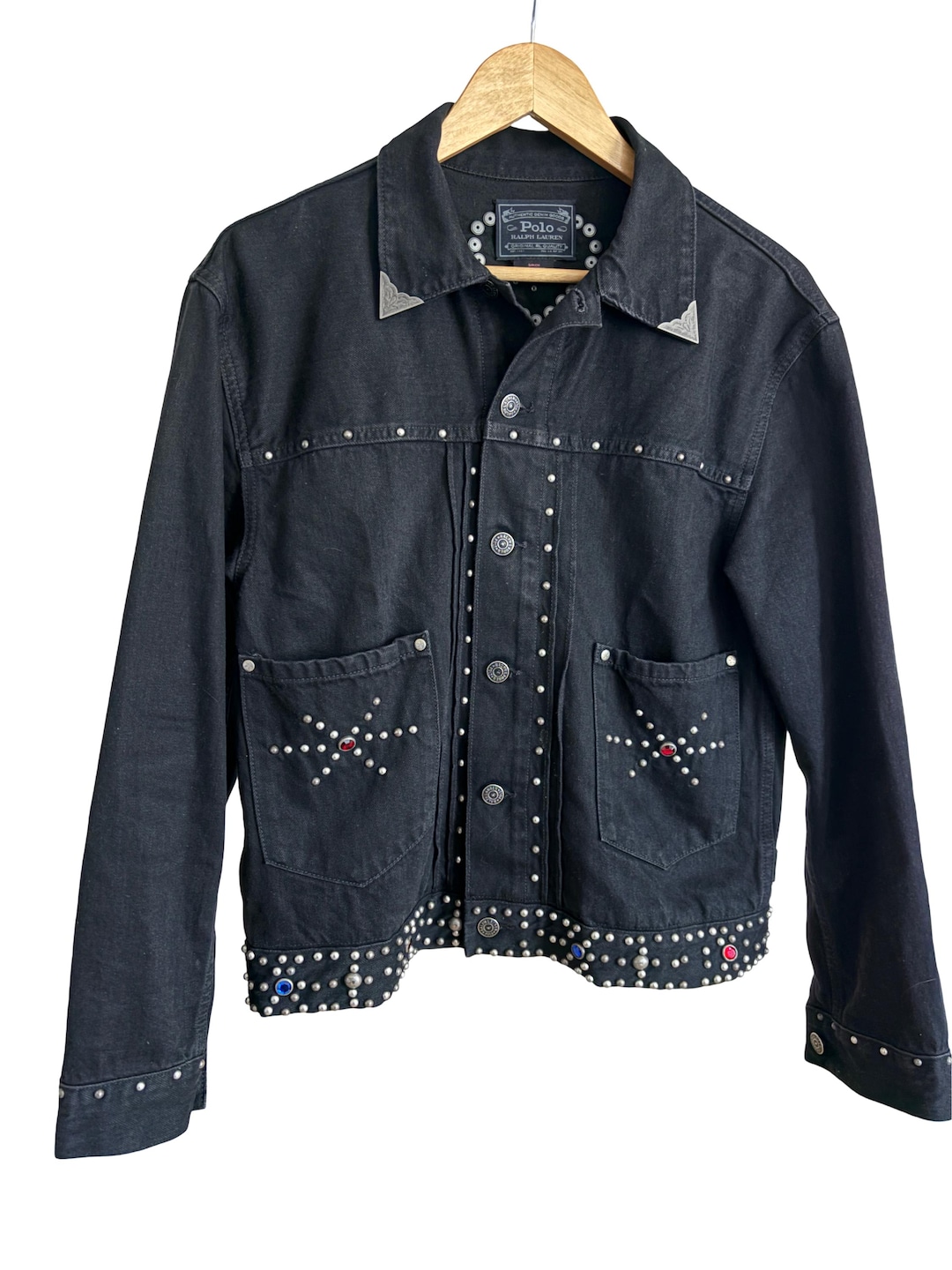 Vintage Polo Ralph Lauren Women's Gem Studded Western Denim Trucker Jacket RRL - Etsy