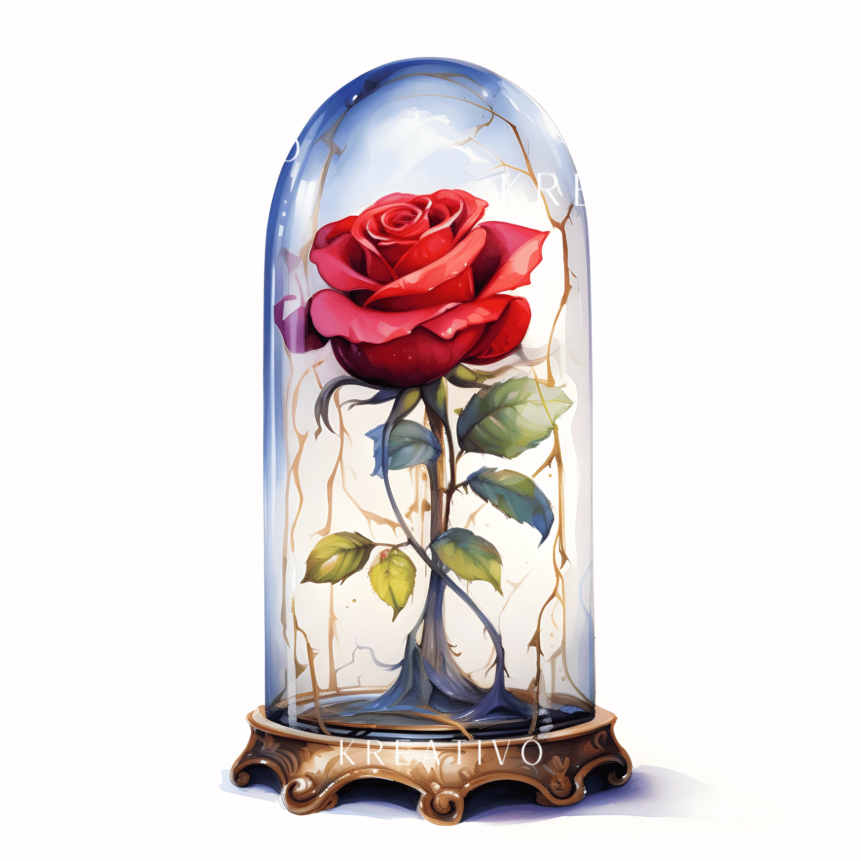 12 Eternal Rose Watercolor Png Clipart, Christmas Png Design, Christmas ...