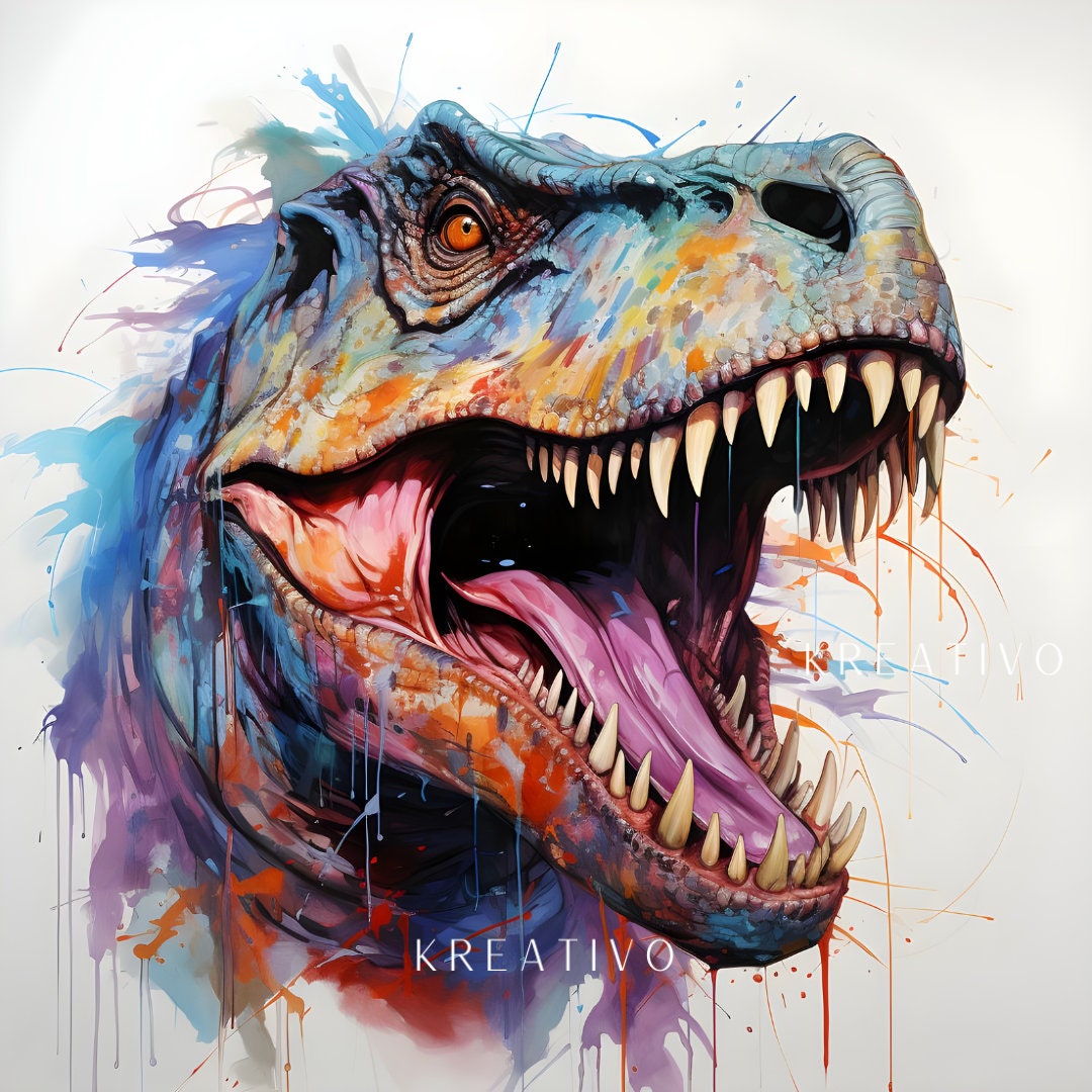 Trex Dinosaur Png Clipart, 10 Watercolor T-rex Dinosaur Png, Boys ...