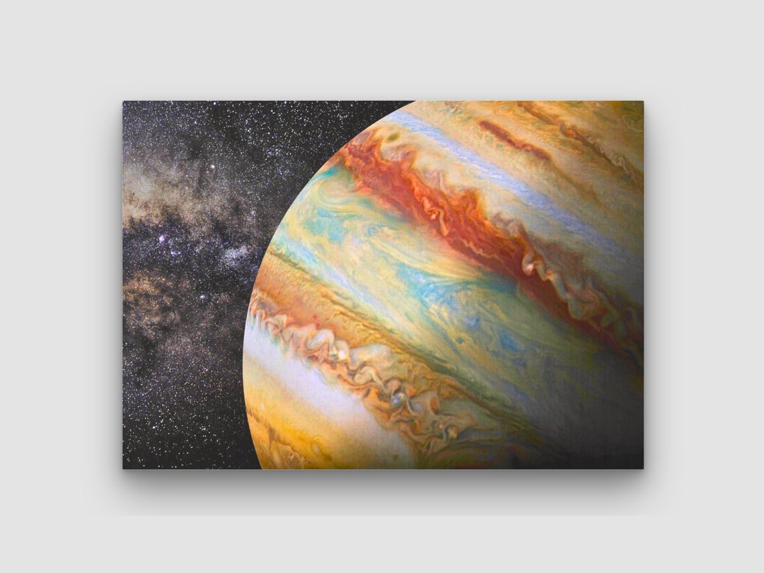 Jupiter Illustrated in High Color With Stars | Beautiful Space Wall Art ...