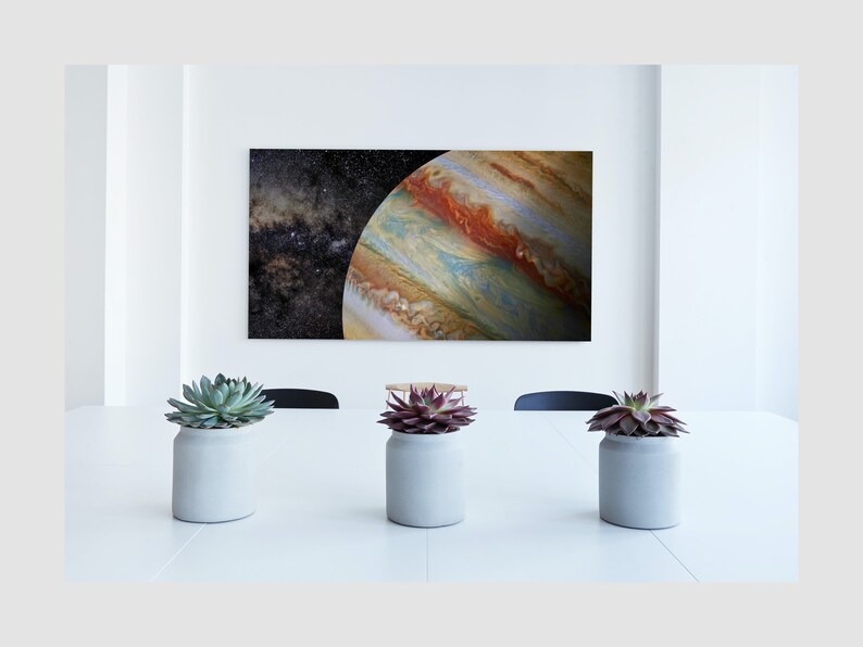 Jupiter Illustrated in High Color With Stars Beautiful Space Wall Art ...
